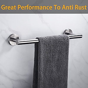 Nolimas Brushed Nickel Bath Towel Bar Single Bars Towel Rack Rod Classic Wall Mounted Stainless Steel Bathroom Toilet Kitchen Towel Bar Towel Shelf Single Layer,16inch-2 Pack