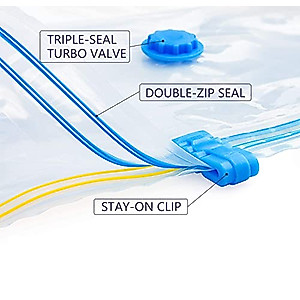 Suob Vacuum Storage Bags - 8 Pack (4 Large + 4 Small) Vacuum Seal Bags for Clothing - Vacuum Sealed Storage Clothes Comforters Blanket - Space Save for Suitcase Closet Vacuum Seal Storage Bags