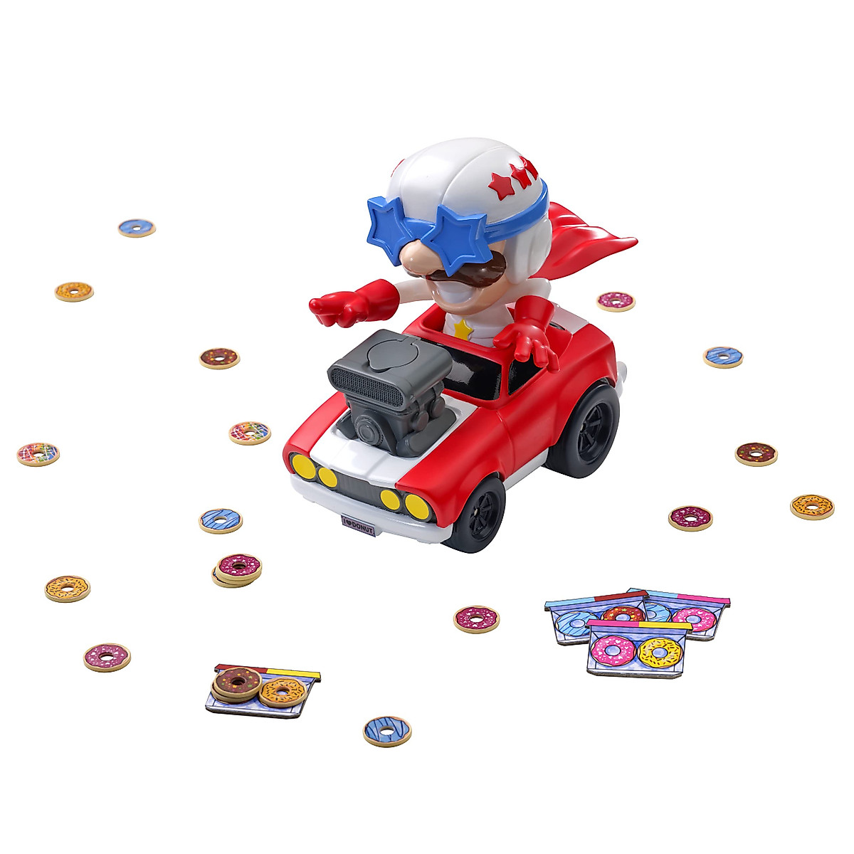 Goliath Donut Dash Game - Race to Pick Up Matching Donuts, Racecar Does Real Donuts On Table Or Hard Floor - Ages 4 and Up, 2-4 Players