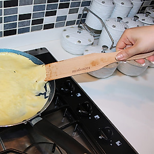 Crepe Spreader Sticks & Spatula Turner - Set of 4 [12 Inch Spatula | 3.5", 5", 7" Inch Spreader] Pancake Maker Kit - Kitchen Creipe Tools - Suitable for All Crepe Pan Sizes T Shape Construction