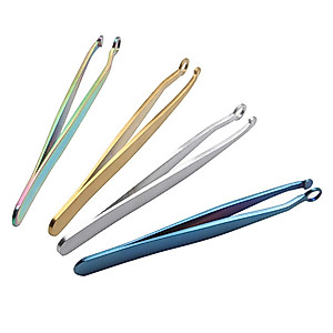 EXCEART Precision Nose Hair Tweezer Stainless Steel Round Head Grooming Scissor Eyebrow Clippers Trimmer for Safely Trim Nose and Ears (Silver)