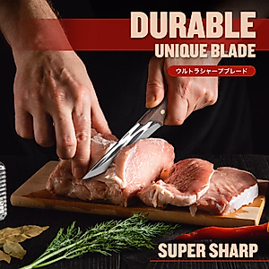 Huusk Knives from Japan, Boning Knife for Meat Cutting 5.5 Inch, Full Tang Deboning Knife, Small BBQ Brisket Meat Trimming knife with Sheath, Hand Forged Fish Fillet Knives for Meat, Fish, Poultry