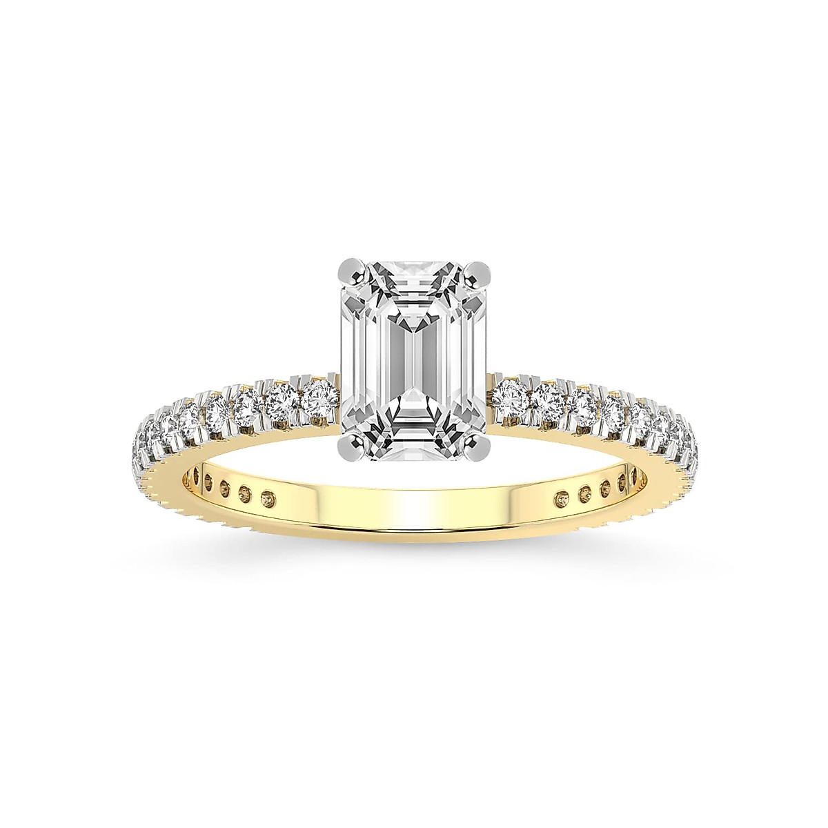 FRIENDLY DIAMONDS Diamond Ring Gift For Mom 3 Ct IGI Certified Emerald Shape Lab Grown Diamond Ring | 14K Or 18K White, Yellow Or Rose Gold | Zoey Eternity Lab Diamond Ring | FG-VS1-VS2 Quality