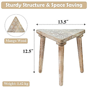 Crocon Plant Stand, Modern Table, Wood Stool for Plant, Plant Table, Indoor Plant Stand, Tall Plant Holder for Flower Pots, Small End Table, Coffee Table Home Décor Wood Stool, 13.5 x 12.5 Inch