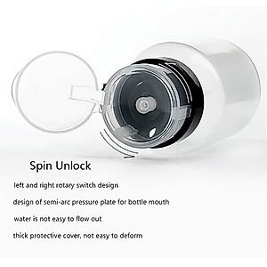 Hedume 16 Pack Push Down Empty Lockable Pump Dispenser Bottle, 6.8oz Professional Push Down Liquid Pumping Empty Bottle Dispenser for Nail Polish and Makeup Remover