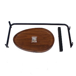 AngelcityCC Small End Table, C Shaped Side Table for Snack Coffee Dinner, End Table for Sofa Bedroom Living Room Walnut 17.7 Inch