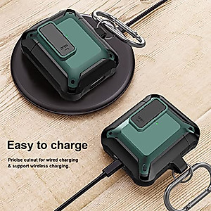 leQuiven for AirPod Case, Cover for AirPods 2nd Generation Case with Lock, Case Cover for AirPod Case 1st Generation, Supports Wireless Charging for AirPods 1st & 2nd [Front LED Visible]