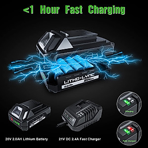 PHALANX 20V Cordless Drill Set - Multifunctional 3-in-1 Power Drill Set with Battery and Fast Charger, 20+2 Torque Impact Drill, 3/8" Chuck Electric Screwdriver Hammer Drill, 48 Driver Drill Bits