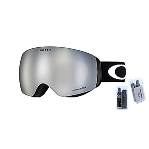Oakley Flight Deck M OO7064 Black w/Prizm Black Iridium Ski Goggles For Men For Women + BUNDLE with Designer iWear Eyewear Kit