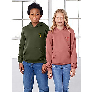 Daxton Youth Unisex Skateboarder Design Hoodie Mid-weight Fleece Sweatshirt,Gold,L