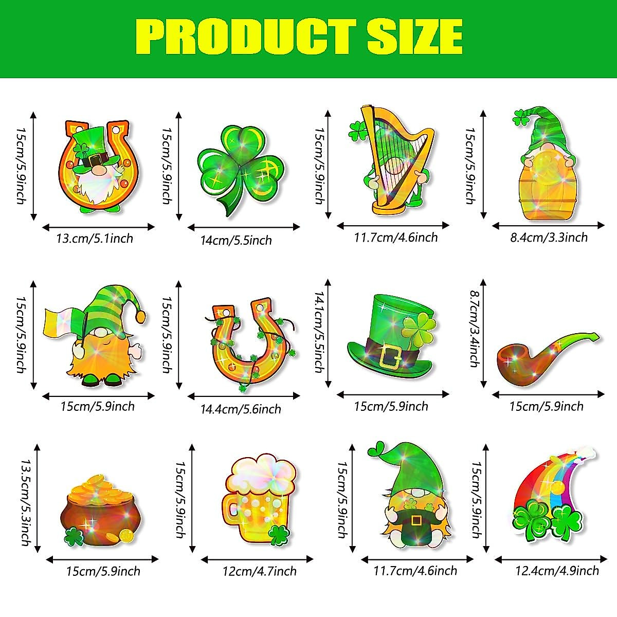 St Patricks Day Decorations 24 PCS, Shamrock LUCKY Banner Garlands Clover Hanging Swirls Irish Decor for Home Saint Patrick Party Supplies