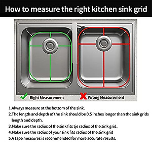 2Pack Sink Protector Grid 13"x16"and 11.2"x14.5", 304 Stainless Steel Sink Protectors for Kitchen Sink, Rust Resistant Metal Kitchen Sink Grid with 2Pack Sink Strainers (Rear Drain/4Pack)