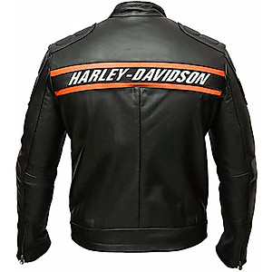 Bill Goldberg Classic Men's Harley Davidson Black Leather Motorcycle Jacket (XXL)