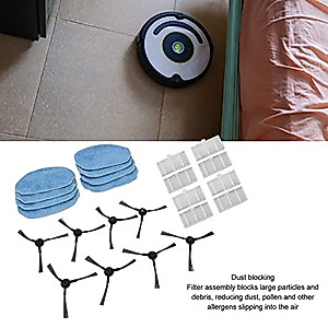 EVGATSAUTO Robot Vacuum Brush Filter Parts, Premium Fiber Robotic Vacuum Cleaner Accessories Kit Mop Cloth Side Brush Filter Parts Replacement for BR150 BR151