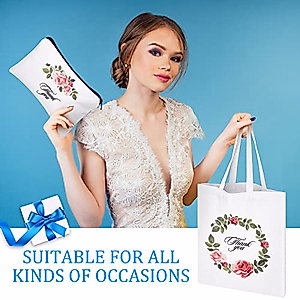 12 Pcs Blank DIY Craft Bag Bulk Canvas Pencil Case Makeup Bags Canvas Zipper Pouch Cosmetic Bag and Canvas Tote Bag DIY Canvas Shopping Bags Reusable Grocery Bag for Christmas Craft Advertising Gift