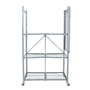Origami R5 Foldable 4-Tier Garage Shelving Heavy Duty Shelving with Wheels, Metal Storage Rack Holds 1000 pounds, Garage Storage Rack & Organization, Storage Shelving (Platinum, R5)