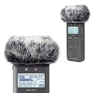 DR07X Windscreen Muff for Tascam DR-07X DR-07MKII Portable Digital Recorders, DR07X Mic Windscreen Artificial Fur Wind Muff by YOUSHARES