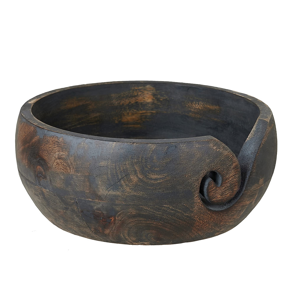 Wooden Yarn Bowl Knitting Bowl Large Crochet Yarn Holder YB01GR Handmade Crocheting Accessories and Supplies Organizer 7 x 3"