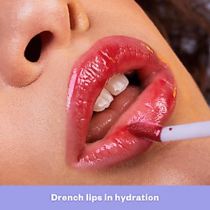 Kosas Wet Lip Oil Gloss - Hydrating Lip Plumping Treatment with Hyaluronic Acid & Peptides, Non-Sticky Finish (Fruitjuice)