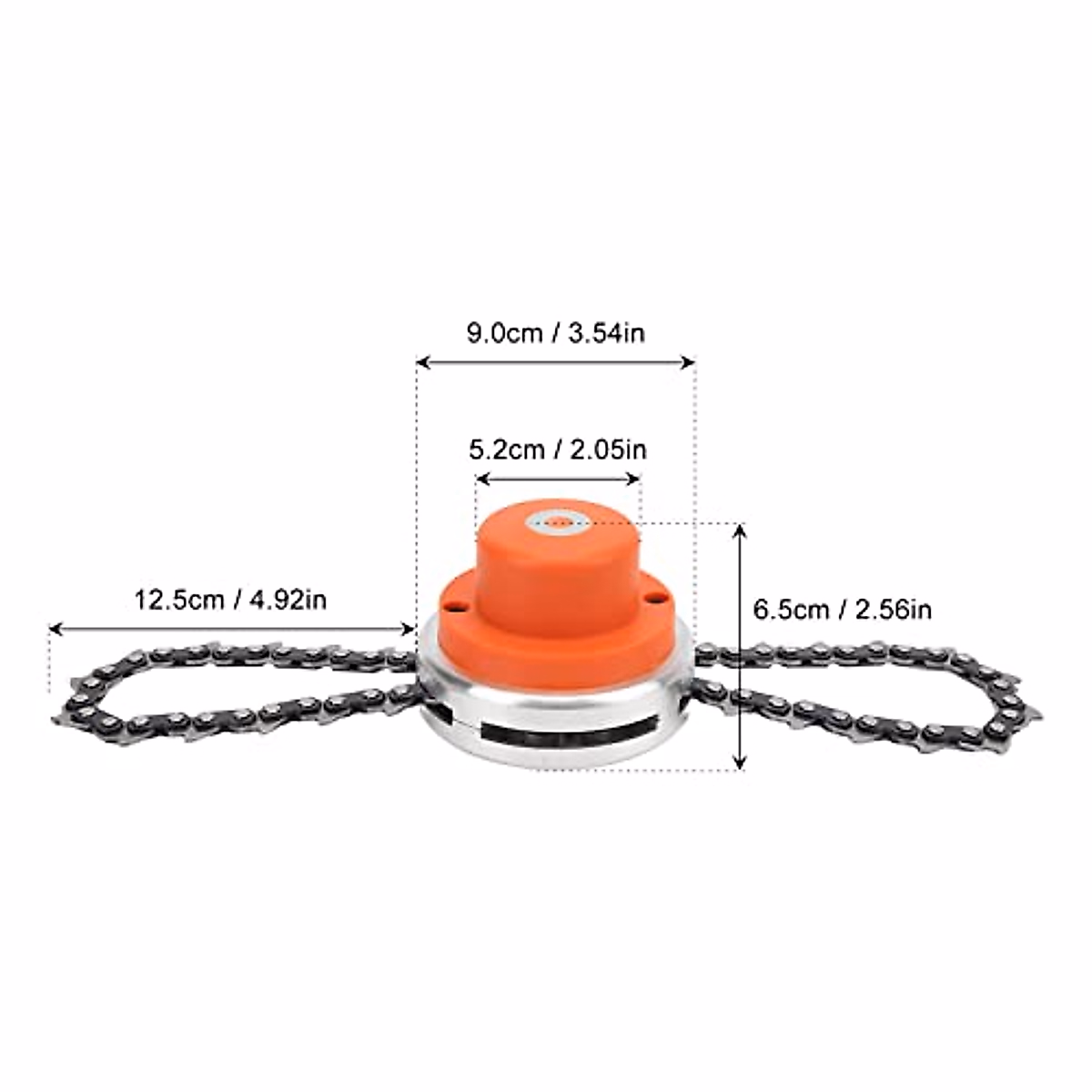 Trimmer heads, effective abrasion resistant brush trimmer head with chain for garden