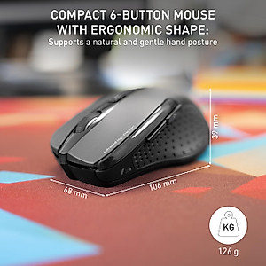 Cherry MW 3000 Wireless Mouse 2.4 GHz w/Nano USB Receiver, Black (UW7691)