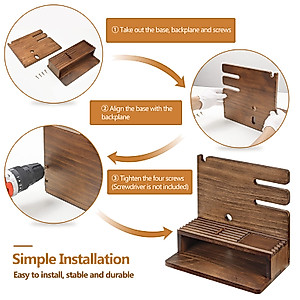 Homde Solid Wood Charging Station Storage/Nightstand for Multiple Devices Including Phone, Smart Watch, Laptop, Tablet Perfect as an Electronic Organizer Gift for Men