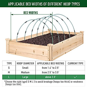 MAXPACE Greenhouse Hoops for DIY 3.5ft or Wider Grow Tunnel, Rust-Free Fiberglass Support Hoops Frame for Garden Fabric, DIY Plant Support Garden Stakes, Gardening Supplies, 25pcs