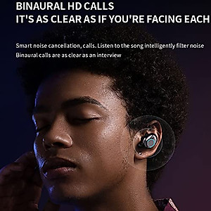 Wireless Earbuds, New Bluetooth Headphones LED Display Charging Case IPX7 Waterproof Built-in Mic Deep Bass High-Fidelity Stereo Earphones for Sports Work