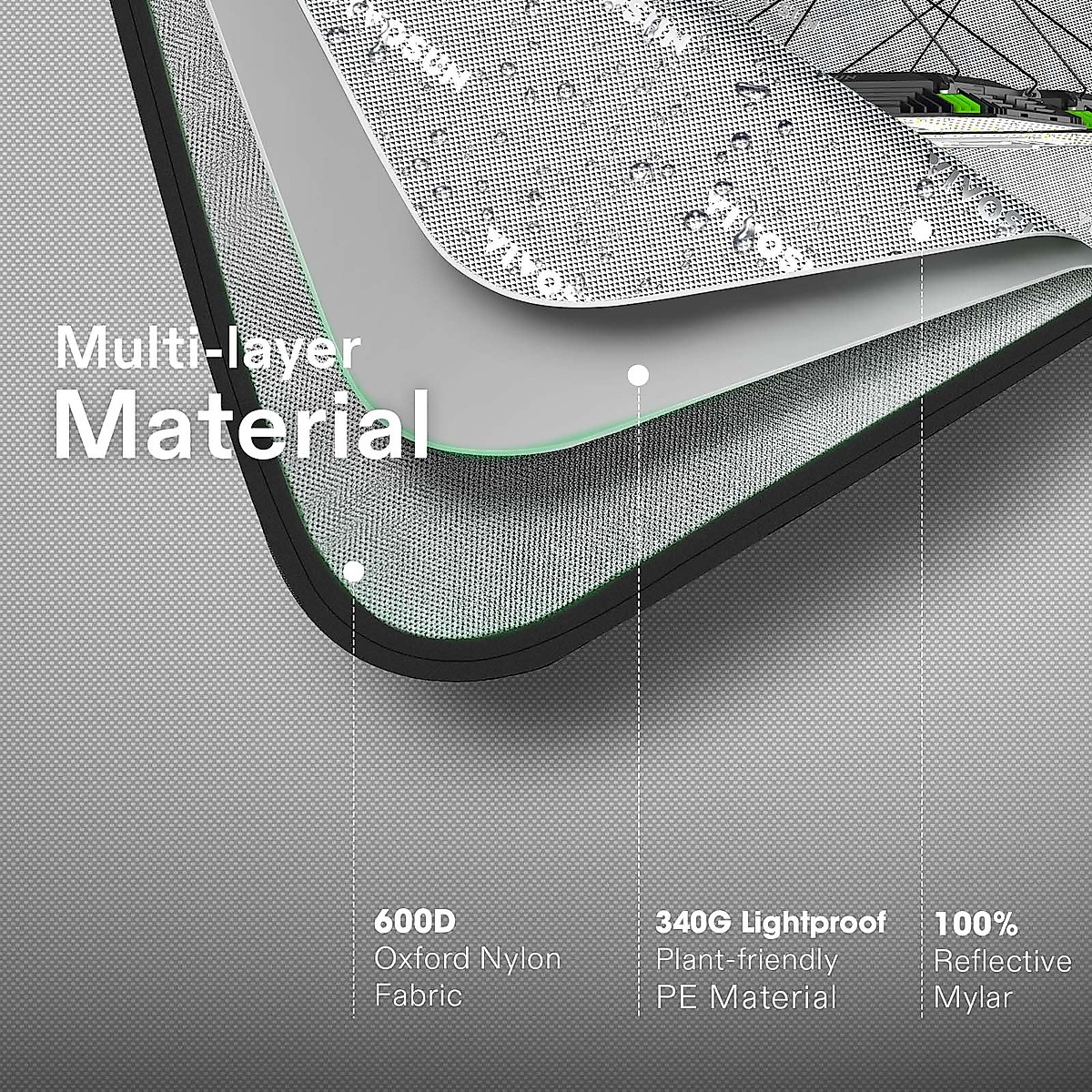 VIVOSUN G848 96"x48"x80" Grow Tent, 8x4 FT Advanced Gray Mylar Hydroponic Tent with 22mm Poles, Observation Window and Floor Tray for Plants for VS4000/VSF4300