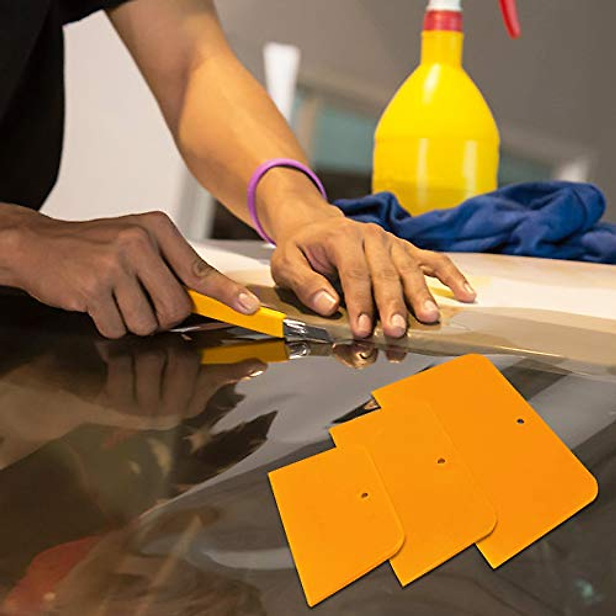 Set of 9 Body Filler Spreaders Automotive Body Fillers, DaKuan 4, 5, 6 Inch Reusable Plastic Spreader For Applying Fillers, Putties, Glazes, Caulks and Paint