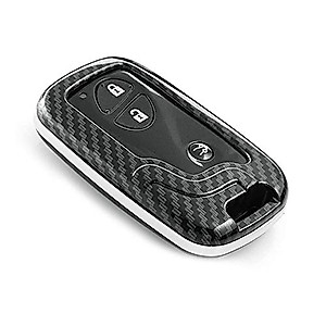 iJDMTOY Exact Fit Black Glossy Carbon Fiber Finish Key Fob Shell Compatible With Lexus IS ES GS LS CT LX GX RX, etc 1st Gen Smart Keyless Fob