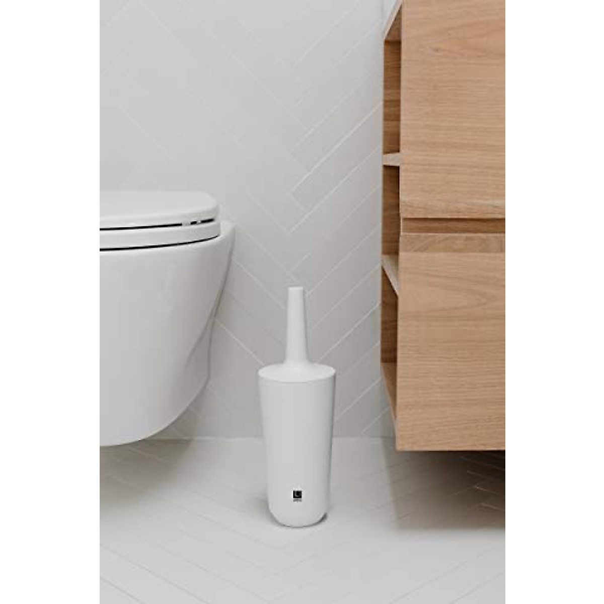 Umbra Corsa Toilet Brush with Holder, White