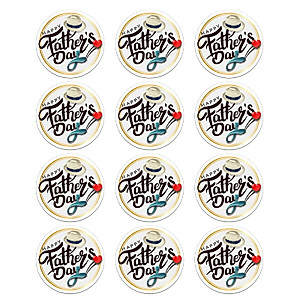 SICOHOME Happy Fathers Day Stickers - 36PCS 1.5" Happy Fathers Decorations Envelope Seals Stickers Gift Tags Stickers for Boxes Cards Gifts Bags Party Favors Decorations