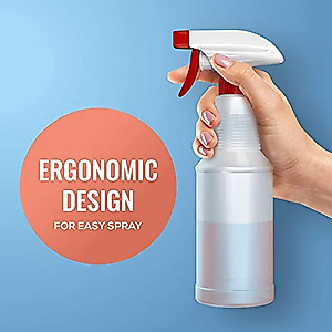 LiBa Spray Bottles (4 Pack,16 Oz), Refillable Empty Spray Bottles for Cleaning Solutions, Hair Spray, Watering Plants, Superior Flex Nozzles, Squirt, Mist Sprayer, Bleach/Vinegar/Rubbing Alcohol Safe