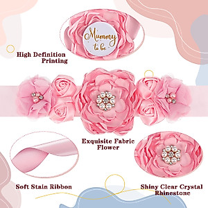 Chenkaiyang 3 Packs Baby Shower Decorations Maternity Sash Mummy to Be & Daddy to Be Corsage Pin Set Baby Shower Maternity Photography Gifts Pregnancy Flower Belly Belt Baby Welcome Party Gifts