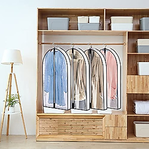 40" Garment Bags, 4" Gusseted Suit Cloth Bags for Hanging Clothes Closet Storage Travel for Coats Sweaters Shirts Suits Dress Costumes