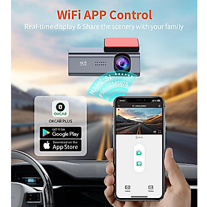 Cosuvow Dash Cam 4K Front Dash Camera for Cars 2160P WiFi Dashcam with APP Wireless Car Camera 24 Hours Parking Mode WDR Free 32G Card G-Sensor Loop Recording