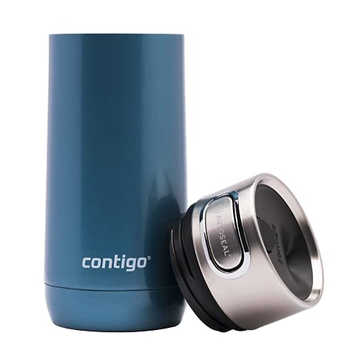 Contigo Luxe Autoseal Travel Mug, Stainless Steel Thermal Mug, Vacuum Flask, Leakproof Tumbler, dishwasher safe, Coffee Mug with BPA Free Easy-Clean Lid, Cornflower, 360 ml