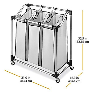 Whitmor Chrome Laundry Sorter with Foam Mesh Bags