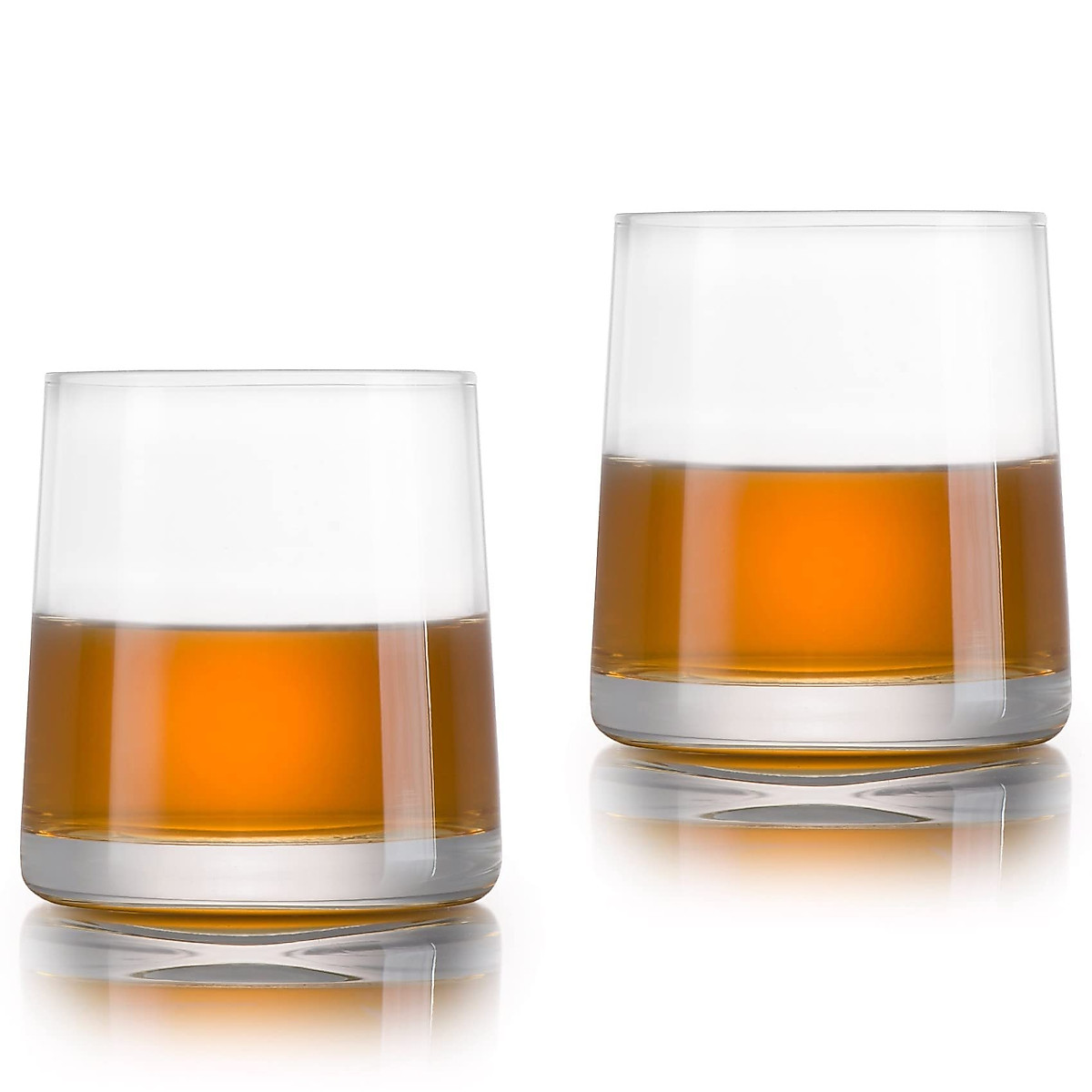 Thumbs Up Whiskey Decanter Set - with Two 10 oz Whisky Glasses - on Rich Wood Mahogany Base Tray - Business Gift Set - Whiskey/Wine Dispenser for Liquor, Scotch, Bourbon, Vodka - 32oz - Bezrat