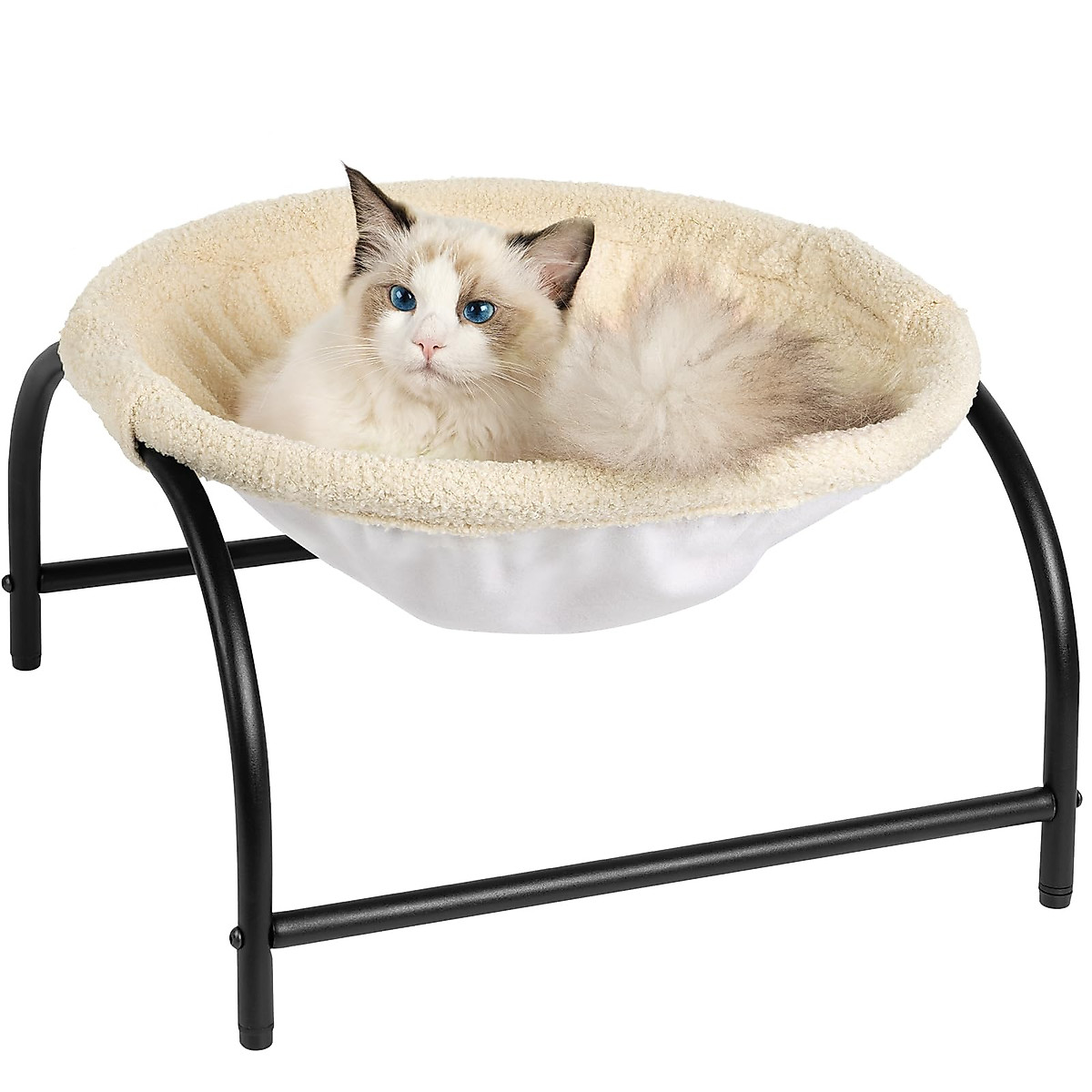 JUNSPOW Cat Bed Dog Bed Pet Hammock Bed Cat Sleeping Cat Supplies Pet Supplies Whole Wash Stable, Detachable, Breathable, Easy Assembly Indoors Outdoors, 16.9 in x 16.9 in x 9.5 in