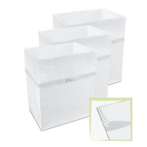 Clean Cubes 13 Gallon Multi-Liner Disposable Trash Cans (3-Pack). Reusable Garbage and Recycling Bins for Parties, Events, and More (White - 18" Tall x 14" Wide 10" Deep)
