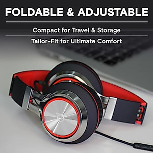 ARTIX CL750 On-Ear Headphones for Laptop, Computer, Cell Phone & Tablet with 3.5mm Jack — Adults & Kids Headphones Wired, Headphones Plug in, Head Phones for Laptop, Headphones with Wire (Aux 3.5 mm)