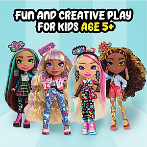 Just Play Art Squad Lady T 10-inch Doll & Accessories with DIY Craft Stencil Project, Kids Toys for Ages 3 Up
