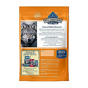 Blue Buffalo Wilderness Trail Treats High Protein Grain Free Crunchy Dog Treats Biscuits, Turkey Recipe 10-oz bag