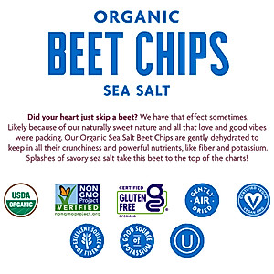 Rhythm Superfoods Cripsy Beet Chips, Salted, Organic and Non-GMO, Vegan/Gluten-Free Superfood Snacks, 1.4 Oz (Pack of 4)