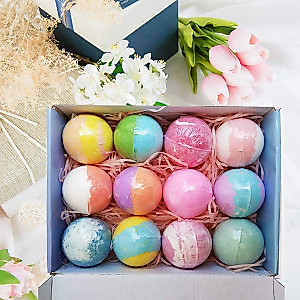 3.5 oz XL Bath Bombs for Kids with Puppy Toys Inside Kids Bath Bombs Organic Bubble Bath Fizzies Colorful Bomb 12 Pcs Set Birthday/Christmas Surprise Gift for Girls & Boys