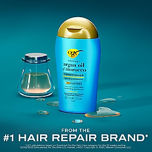 OGX Renewing + Argan Oil of Morocco Conditioner, Damage Repairing Conditioner + Argan Oil to Help Strengthen & Repair Dry, Damaged Hair, Travel Size, TSA-Compliant, 3 fl. oz