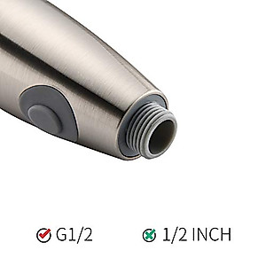 Kitchen Faucet Sprayer Head 2-Function Nozzle Spout G1/2 Connector Pull Down Pull Out Kitchen Tap Hose Sprayer Filter Sink Spray Head Replacement Part Brushed Nickel