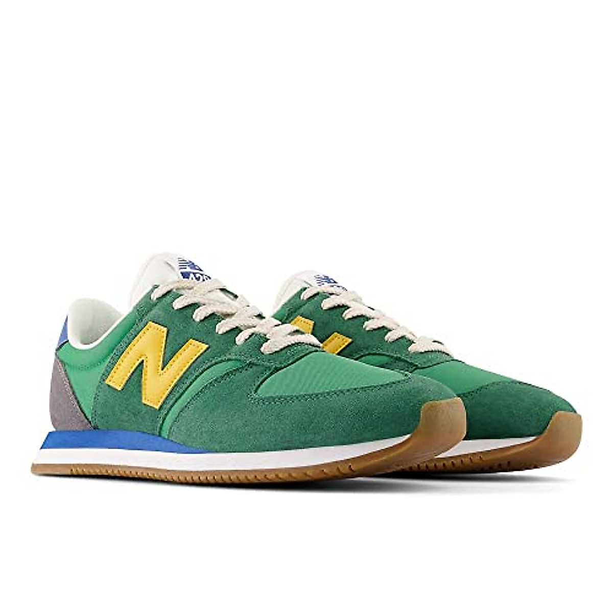 New Balance Unisex-Adult 420 V2 Sneaker, Team Forest Green/Yellow, 12.5 Wide Women/11 Men